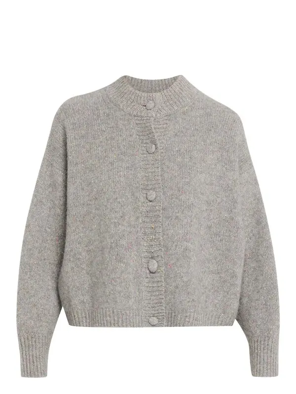 FRAME Cashmere Fleck Cardigan - Silver