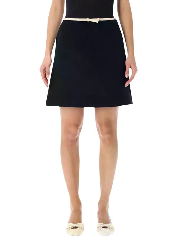 Valentino Garavani Bow-trim Mini Skirt - Black
