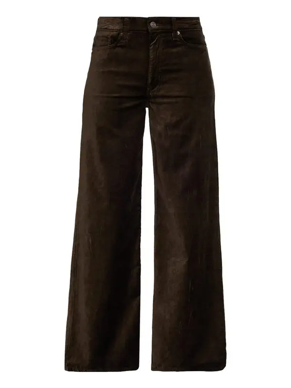 FRAME Le Slim Palazzo Velvet Jeans - Dark Clove