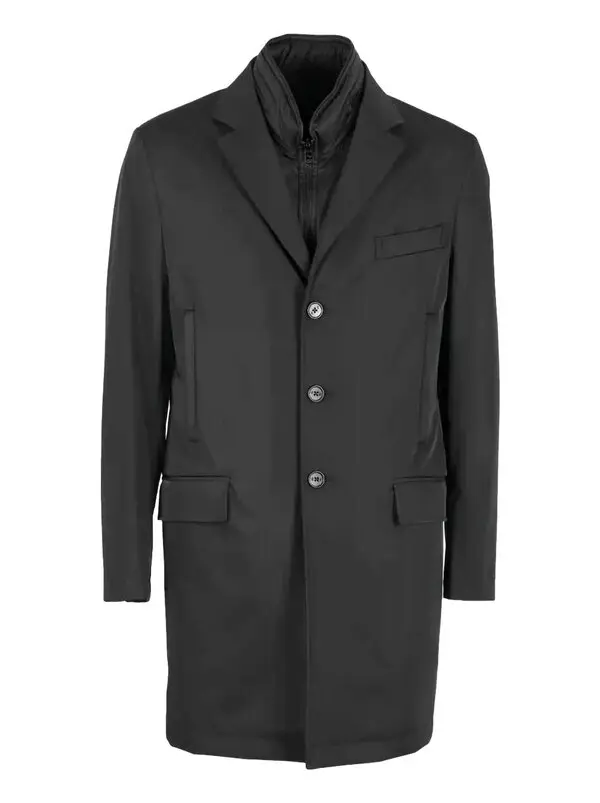 FAY Single-breasted Coat - Black