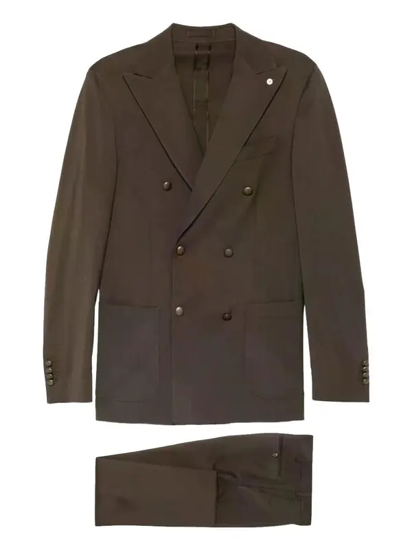 LUIGI BIANCHI MANTOVA Double-breasted Suit - Green