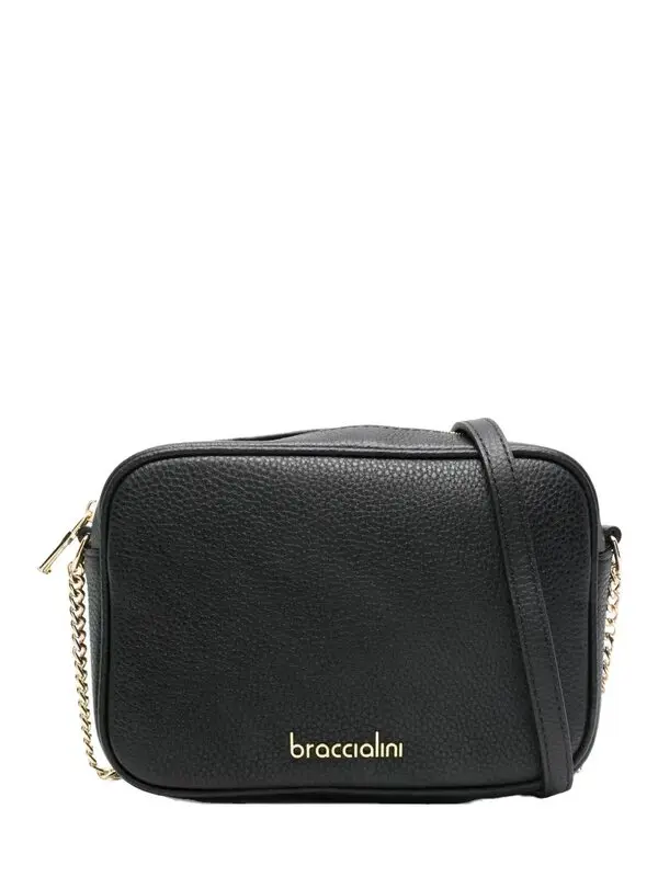 BRACCIALINI Leather Chain-strap Crossbody Bag - Black