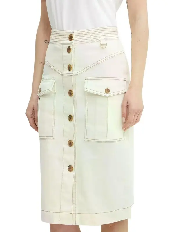 MARCIANO Naomi Pocket-detail Midi Skirt - Neutrals