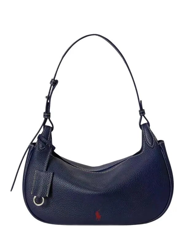 Polo Ralph Lauren Pebbled Leather Shoulder Bag - Blue