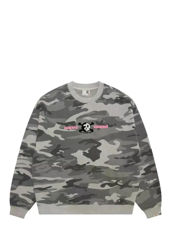 AAPE BY *A BATHING APE® Camouflage Embroidered Sweater - Grey