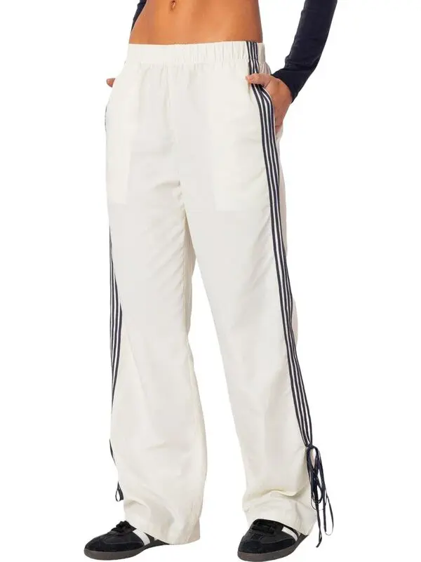 EDIKTED Remy Tie Detail Track Pants - Off-white
