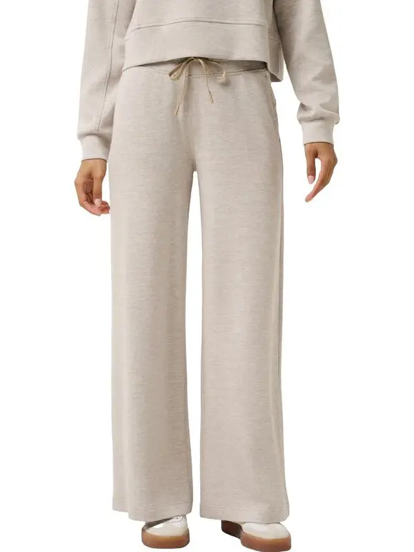 Travis Mathew Skyloft Soft Wide Leg Pants - Heather Savannah Tan