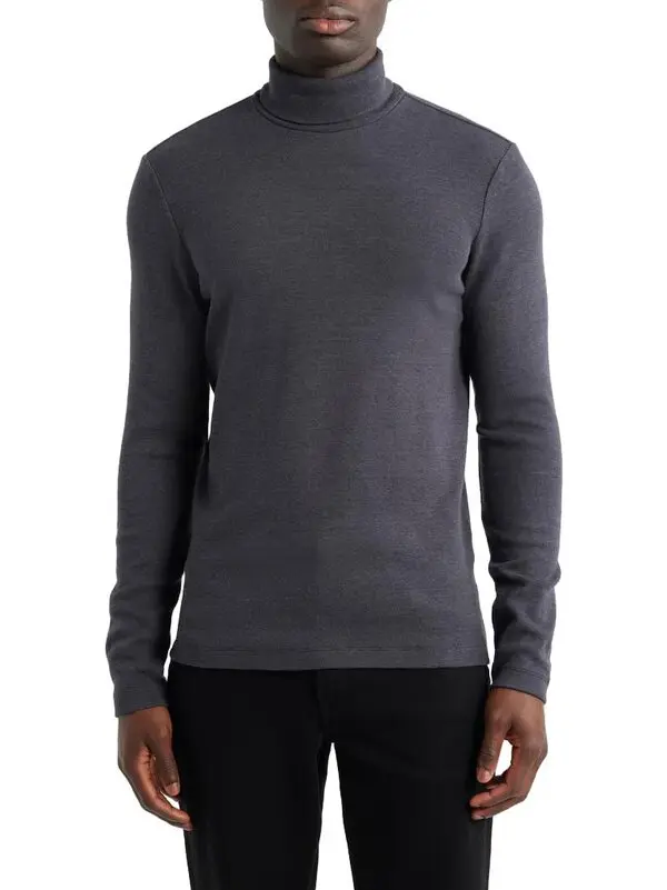Ag Canon Turtleneck Cotton-blend Sweater - Heather Charcoal
