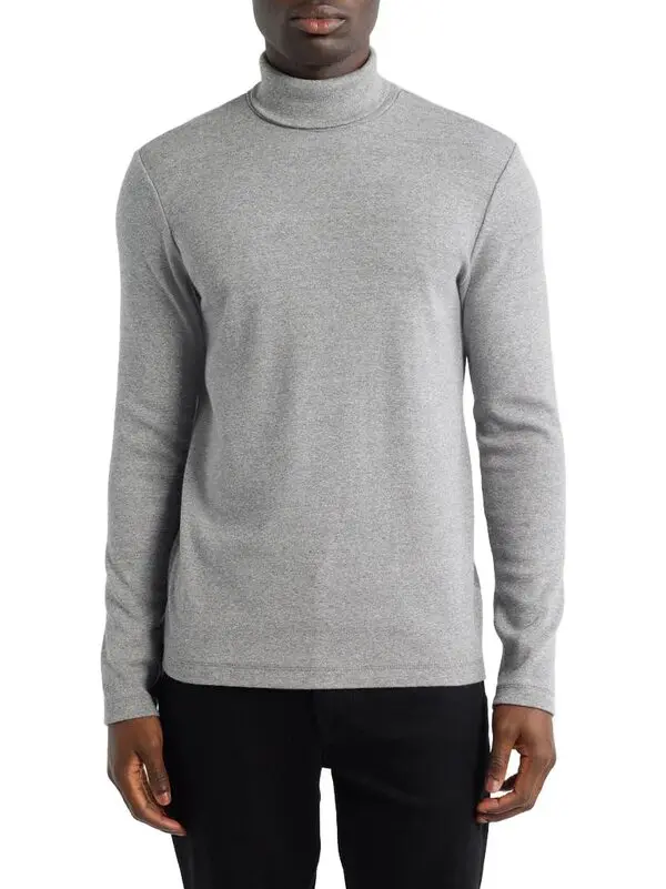 Ag Canon Turtleneck Cotton-blend Sweater - Heather Grey