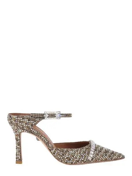 Kurt Geiger Embellished Pointed-toe Ankle Strap Pumps - Beige