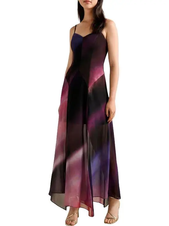 EVER NEW Honey Sheer Maxi Cocktail Dress - Lyla Ombre