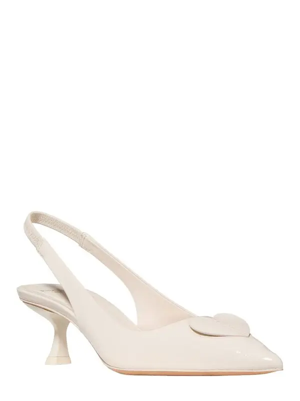 Kate Spade New York Lover Crinkle Patent Leather Slingback Pumps - Cream