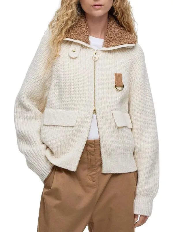 Barbour Marla Knit Bomber Jacket - Neutral