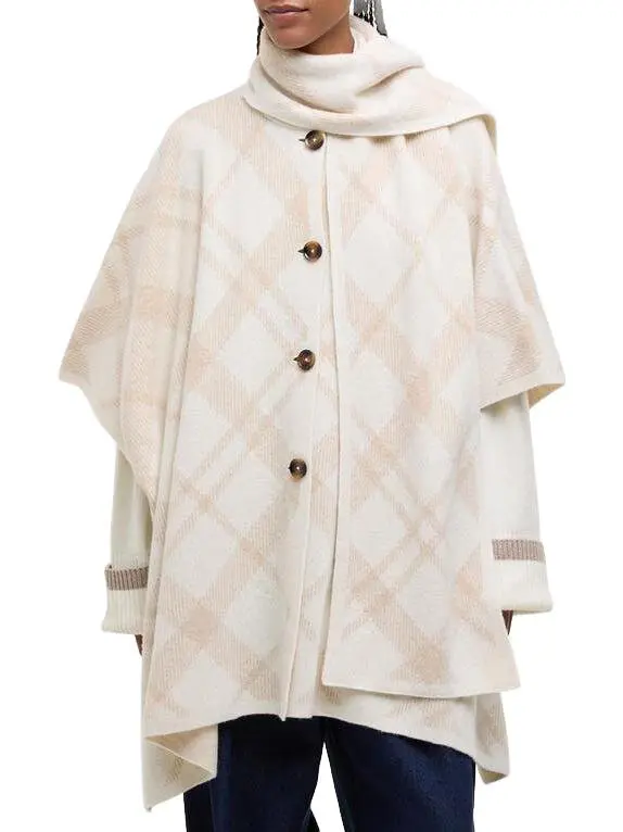 Barbour Vienna Wool-blend Cape - Beige/ivory