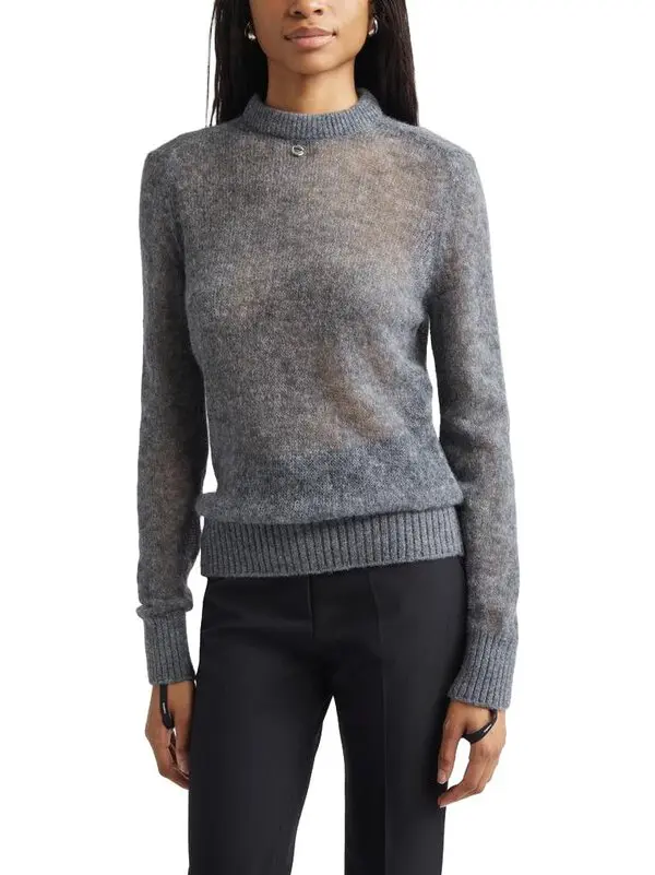 Coperni Stirrup Cuff Alpaca & Merino Wool Blend Sweater - Grey