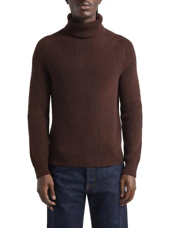 Isaia Wool Turtleneck Sweater - Brown