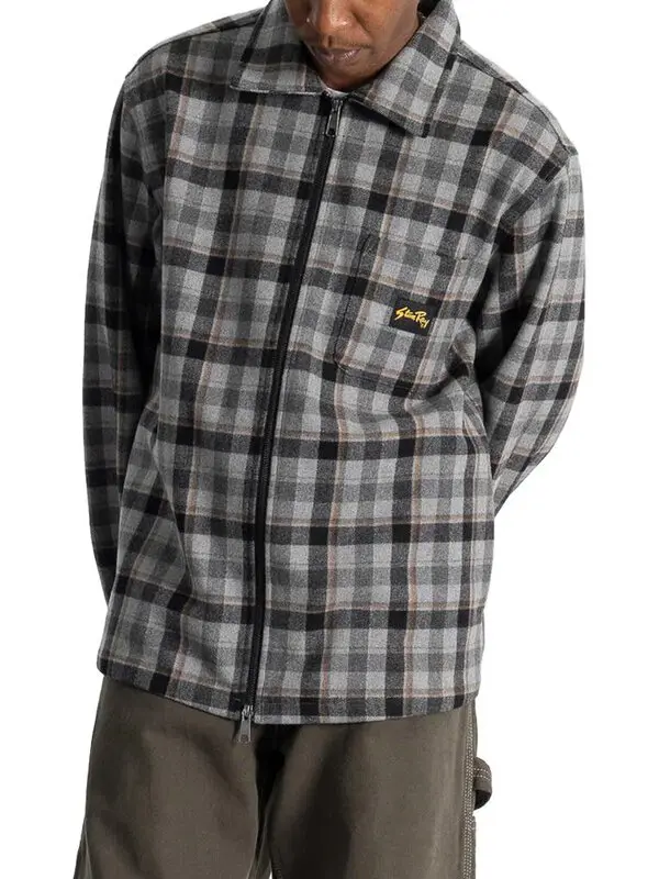 STAN RAY Plaid Zip Shirt - Charcoal Plaid