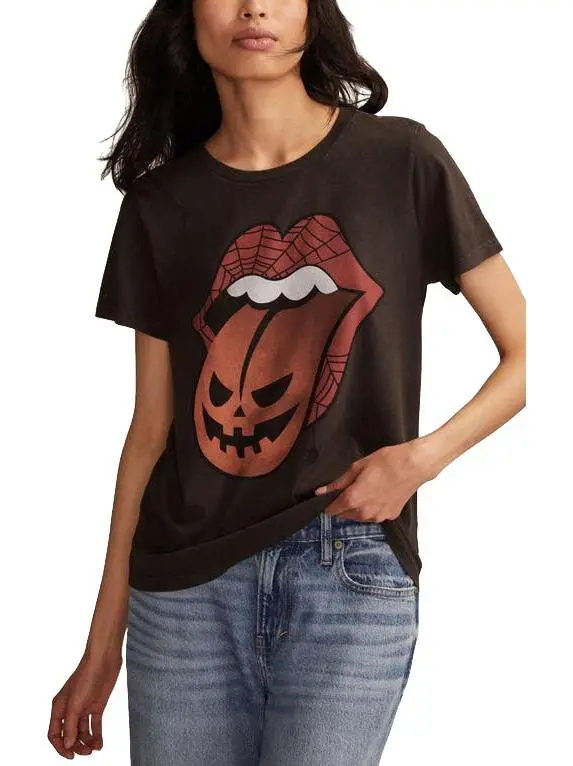 Lucky Brand Rolling Stones Jack O' Lantern Graphic T-shirt - Jet Black