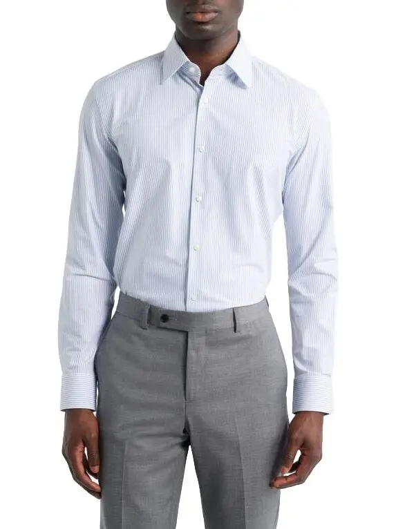 BOSS Hank Kent Slim Fit Performance Twill Dress Shirt - Light/pastel Blue
