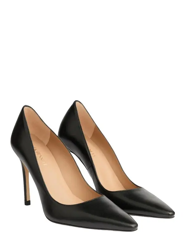 LK BENNETT Fern Pointed-toe Pumps - Black Smooth Leather