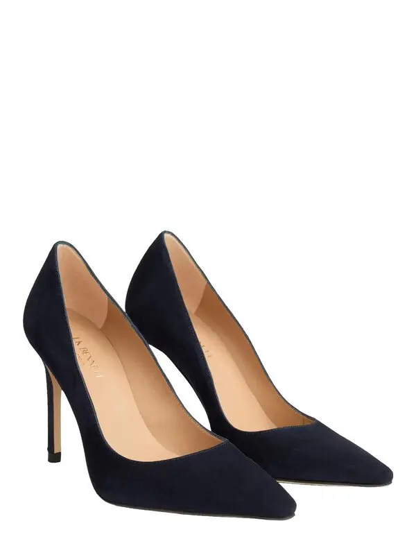LK BENNETT Fern Pointed-toe Pumps - Navy Suede