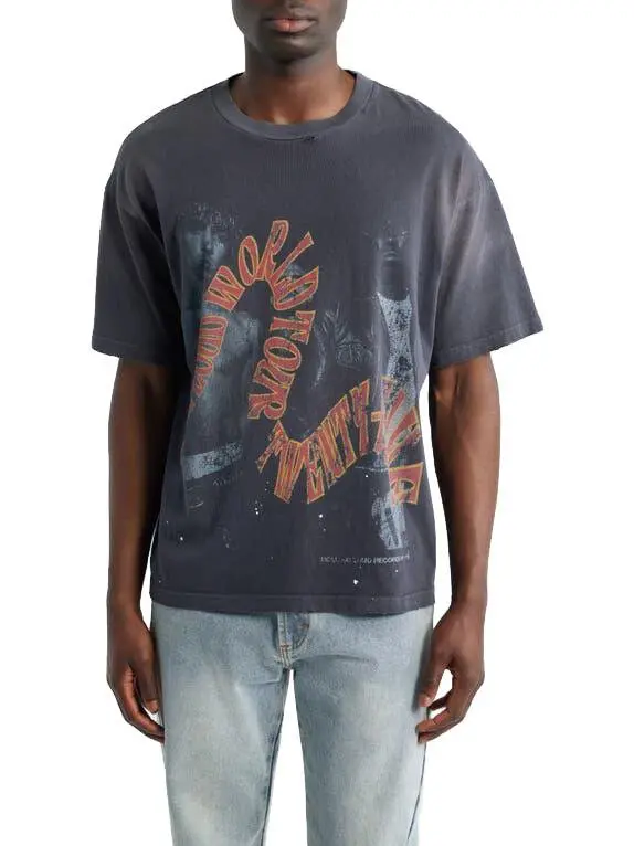 ROLLING LOUD Loud Legends Distressed Graphic T-shirt - Washed Black