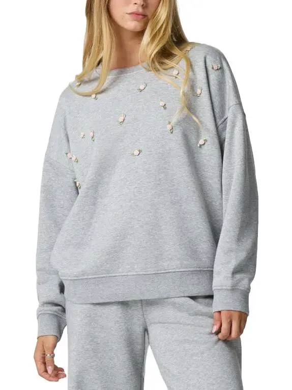 FLORENCE BY MILLS Rosette Oversize Pullover - Heather Grey