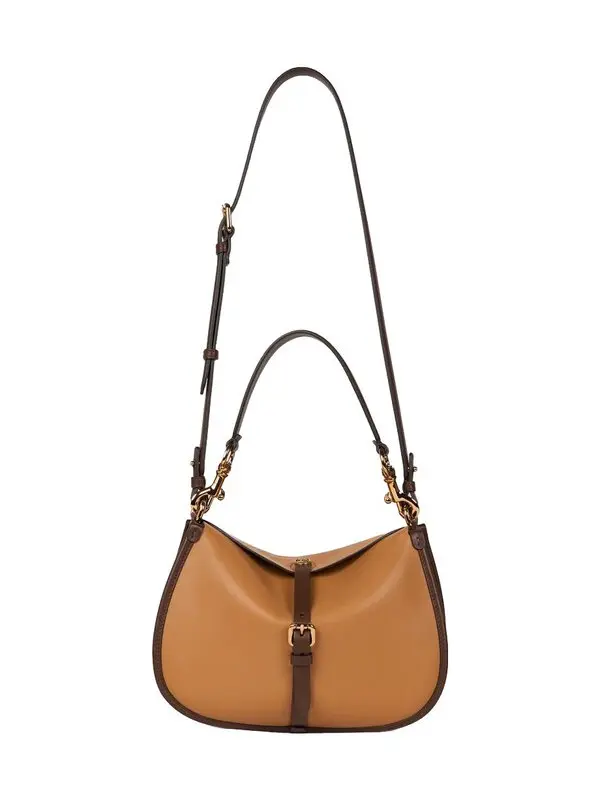 Etro Leather Crossbody Pony Bag - Ochre