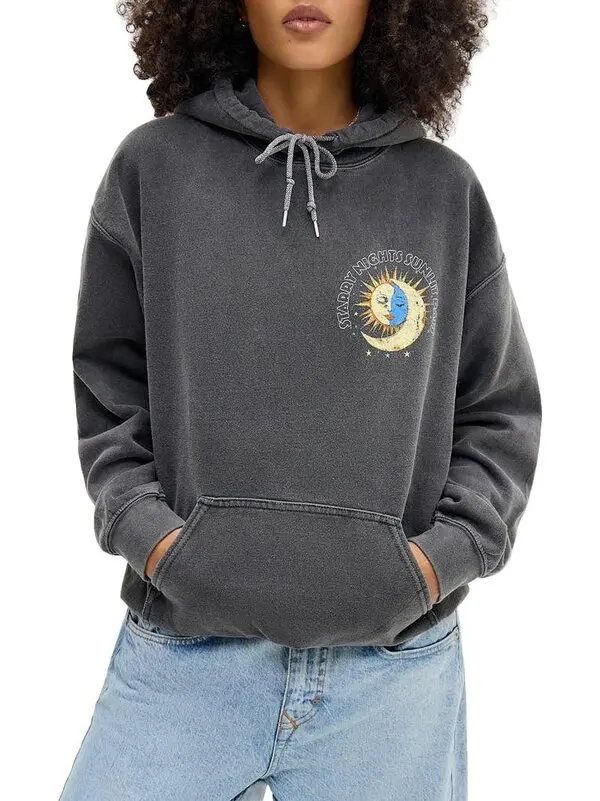 BDG URBAN OUTFITTERS Starry Nights Graphic Hoodie - Washed Black