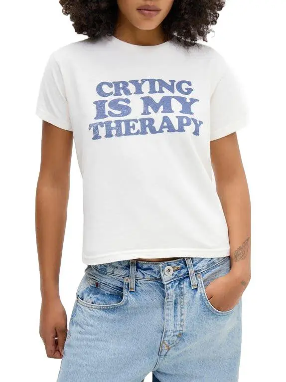 BDG URBAN OUTFITTERS Therapy Cotton Graphic T-shirt - White
