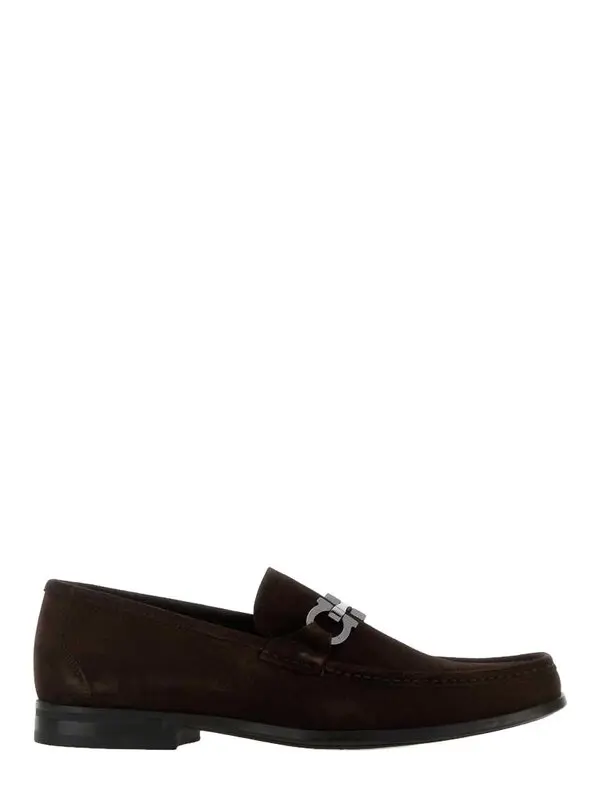 FERRAGAMO Grandioso Suede Loafers - Brown