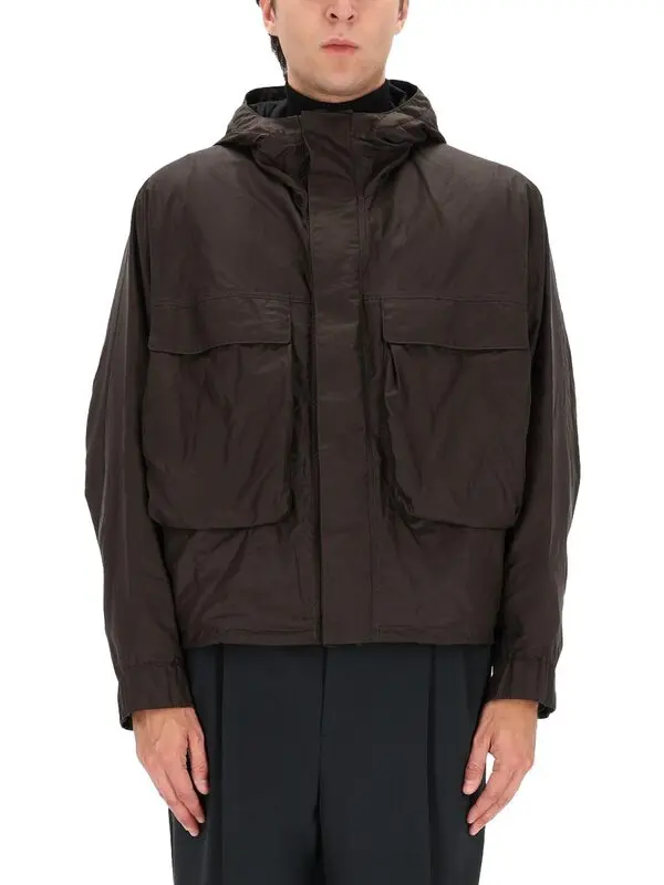 LEMAIRE Short Rain Parka - Brown