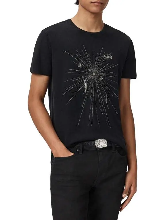 John Varvatos Eye & Element Embroidered Graphic T-shirt - Black