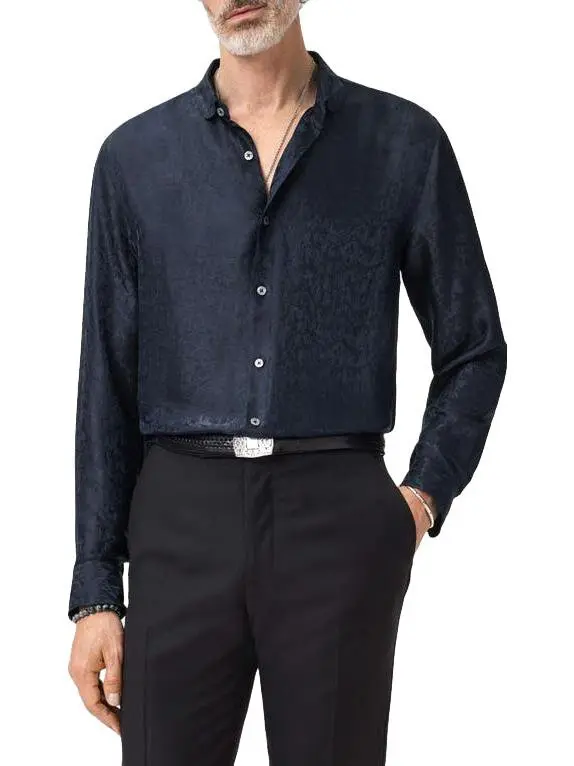 John Varvatos Orchard Abstract Jacquard Button-up Shirt - Thistle