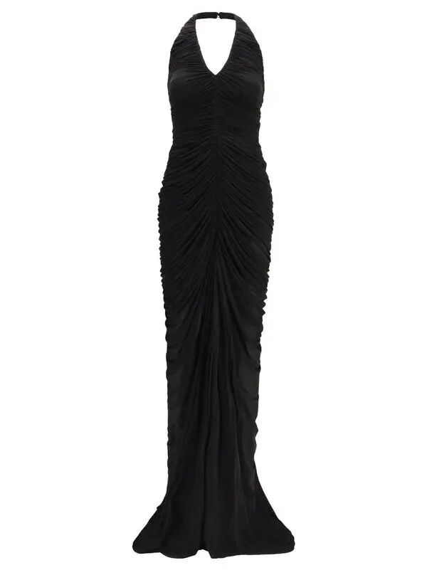 FRANCESCO MURANO Draped One-shoulder Long Dress - Black