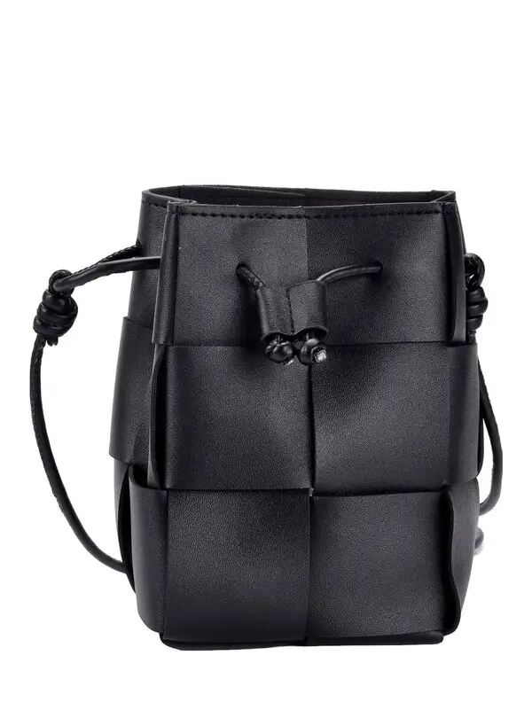 ADORNIA Patchwork Bucket Bag - Black