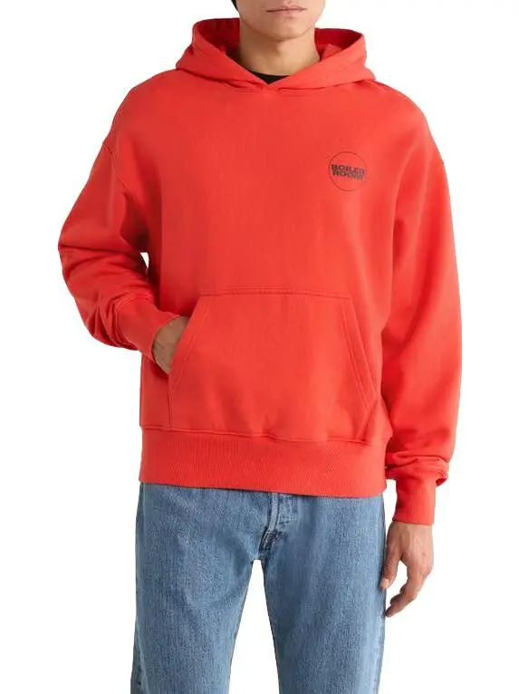 BOILER ROOM Core Oversize Logo Hoodie - Red