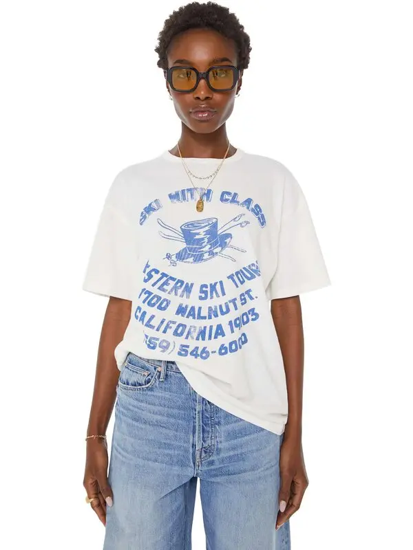 MOTHER The Lowdown Western Skiing T-shirt - White