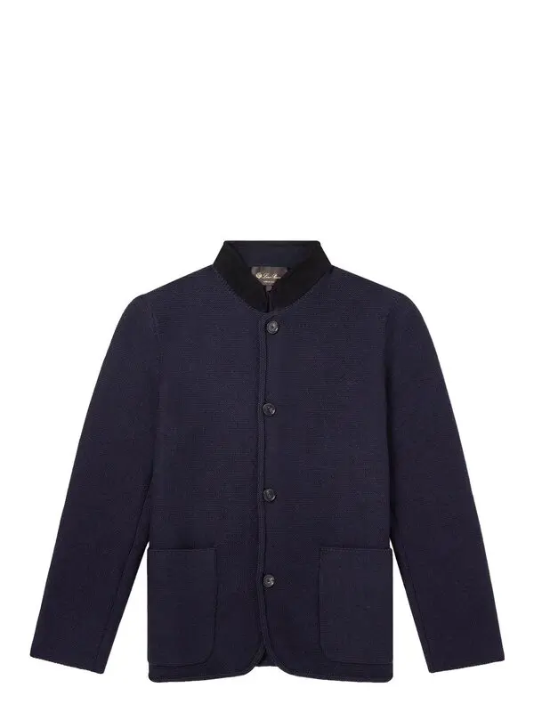 Loro Piana Arola Suede-trimmed Cashmere-blend Jacket - Blue