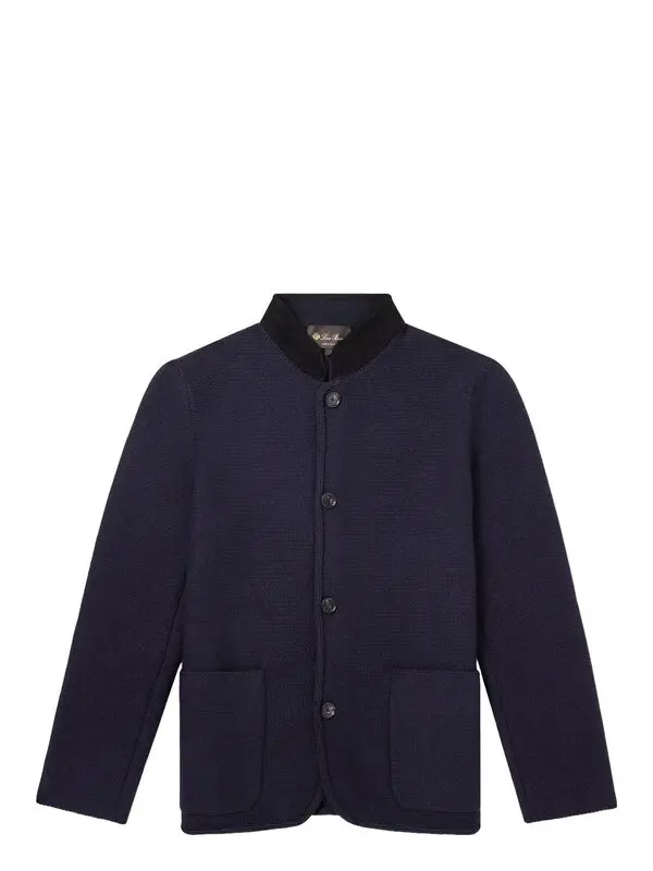 Loro Piana Arola Suede-trimmed Cashmere-blend Jacket - Blue