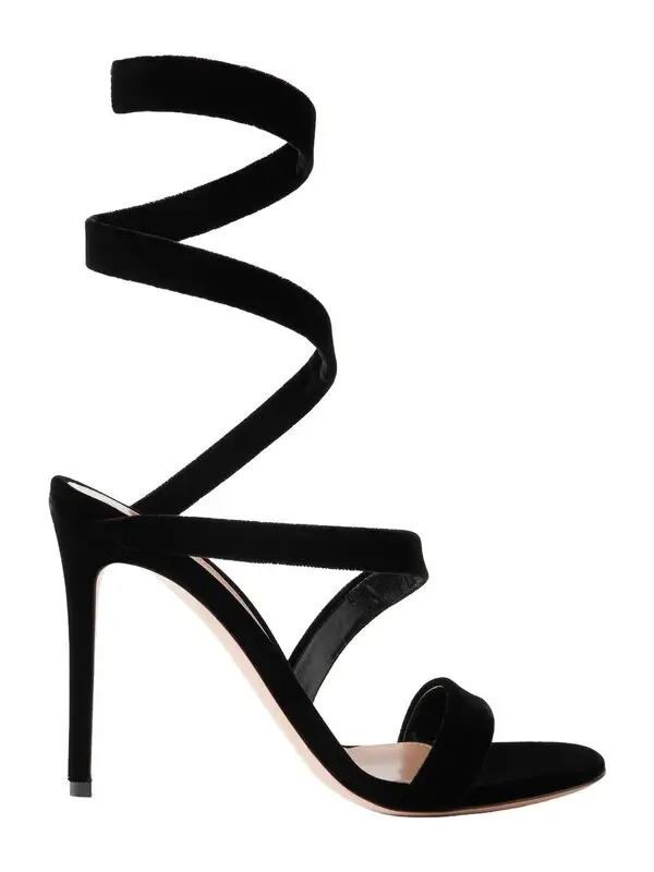 GIANVITO ROSSI Opera Velvet Sandals - Black