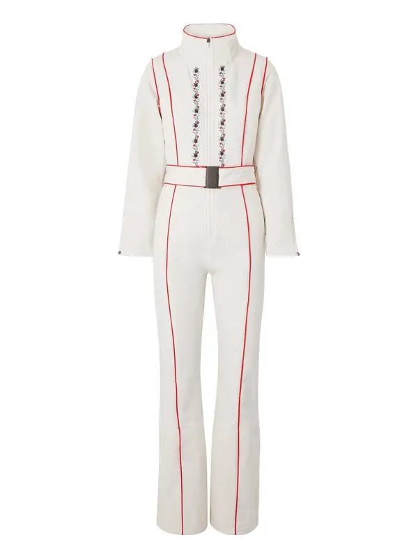 WE NORWEGIANS Markarian Belted Embroidered Ski Suit - Cream