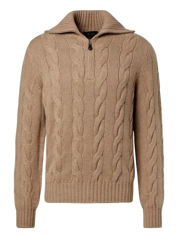 Loro Piana Napier Cable-knit Cashmere Sweater - Beige