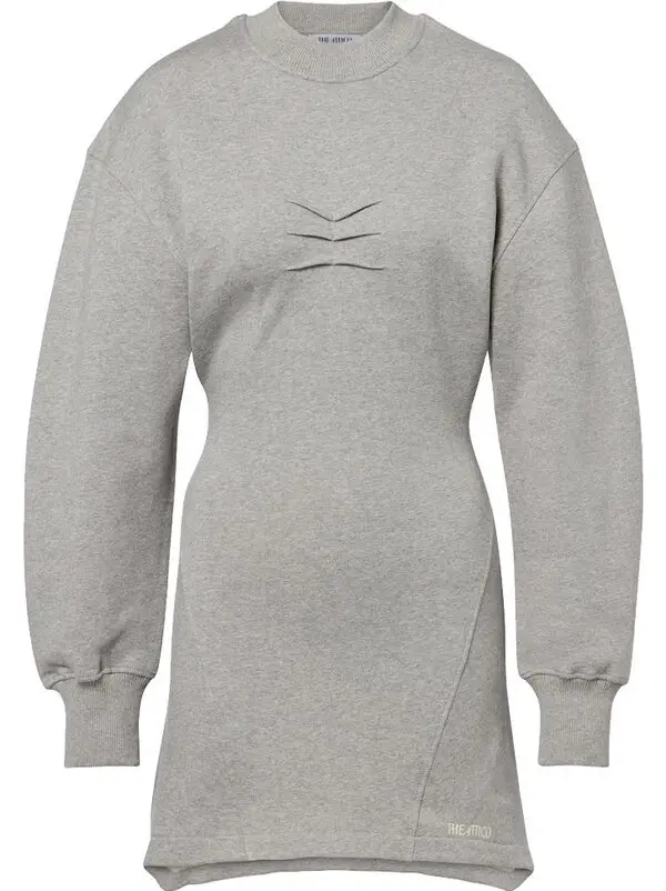 Attico Cotton Jersey Hooded Wrap Dress - Grey