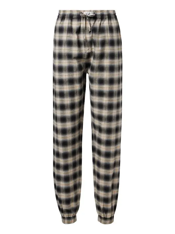 Attico Checked Cotton Sweatpants - Brown