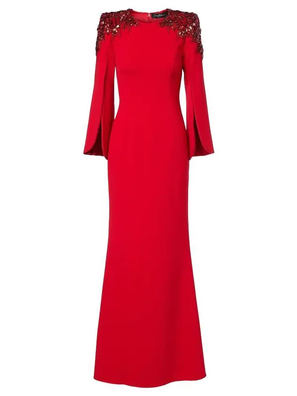 Jenny Packham Adeline Embellished Gown - Red