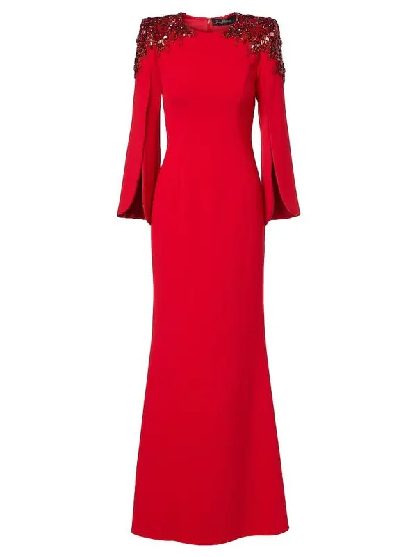 Jenny Packham Adeline Embellished Gown - Red
