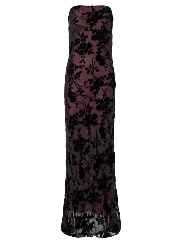 RODARTE Floral Devoré Velvet Gown - Black
