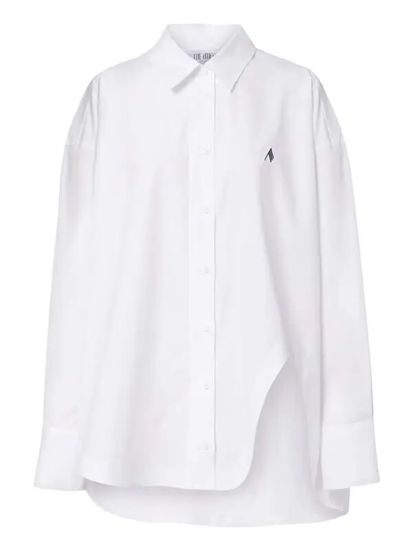 Attico Diana Oversized Cotton Shirt - White