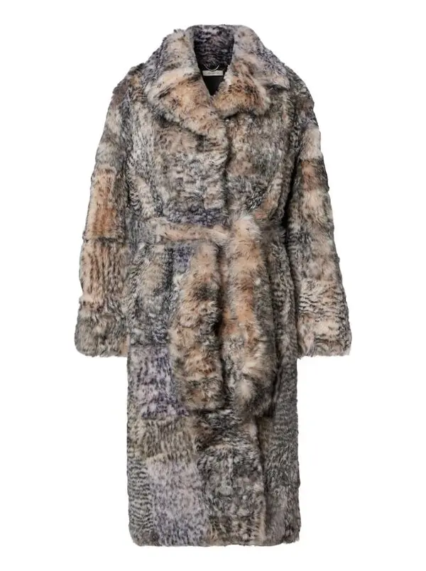 JACQUES WEI Shearling Wrap Coat - Multicoloured